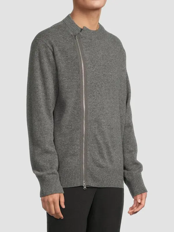 Sacai Wool Zip-front Cardigan - Gray