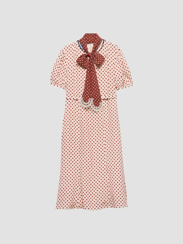 Prada Polka-dot Marocain Dress