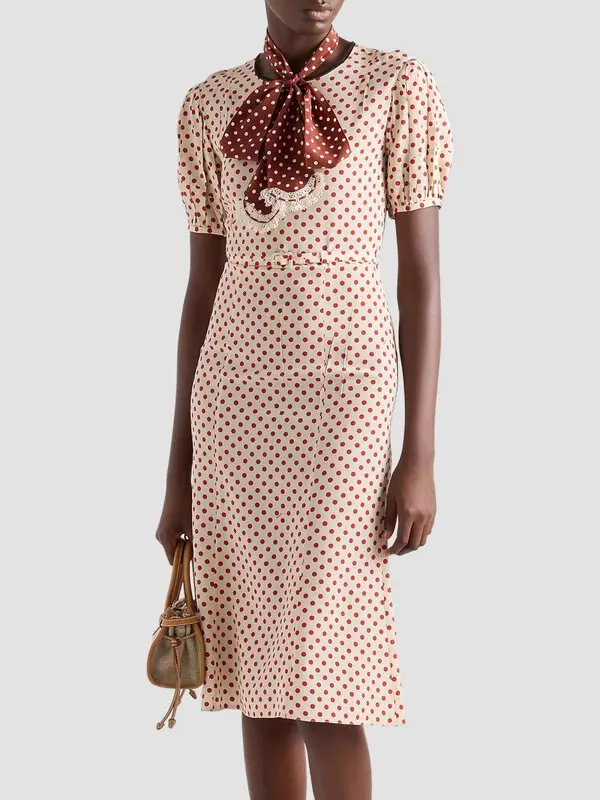 Prada Polka-dot Marocain Dress