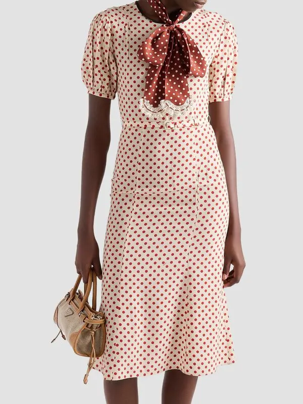 Prada Polka-dot Marocain Dress