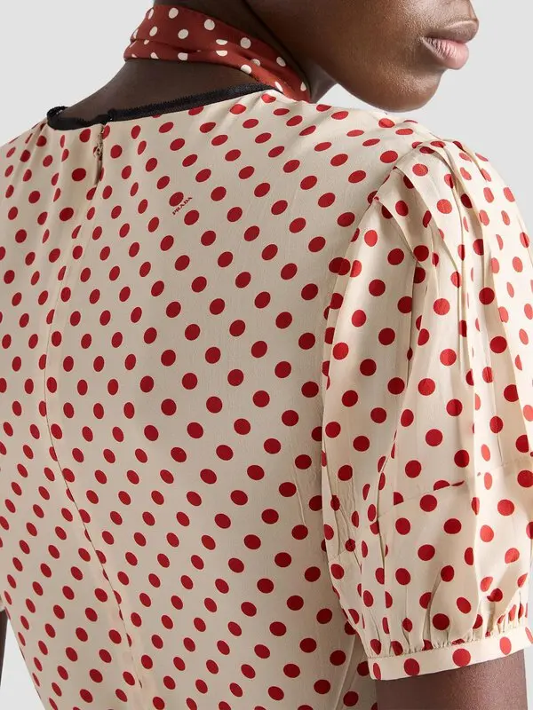 Prada Polka-dot Marocain Dress