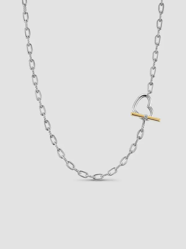 David Yurman Madison Heart Toggle Chain Necklace In Sterling - Silver