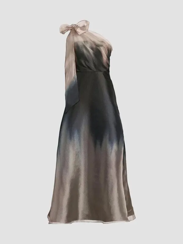 KAY UNGER Victoria Ombré Organza One-shoulder Gown