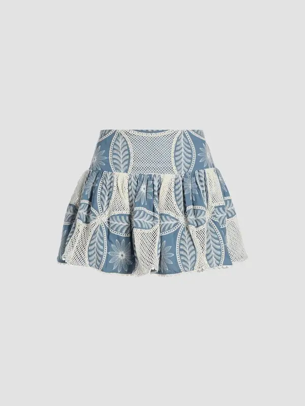 Poupette St Barth Colleen Embellished Cotton Miniskirt