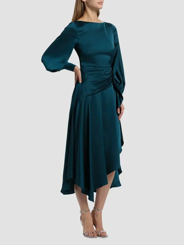 Theia Florence Asymmetric Handkerchief Midi-dress