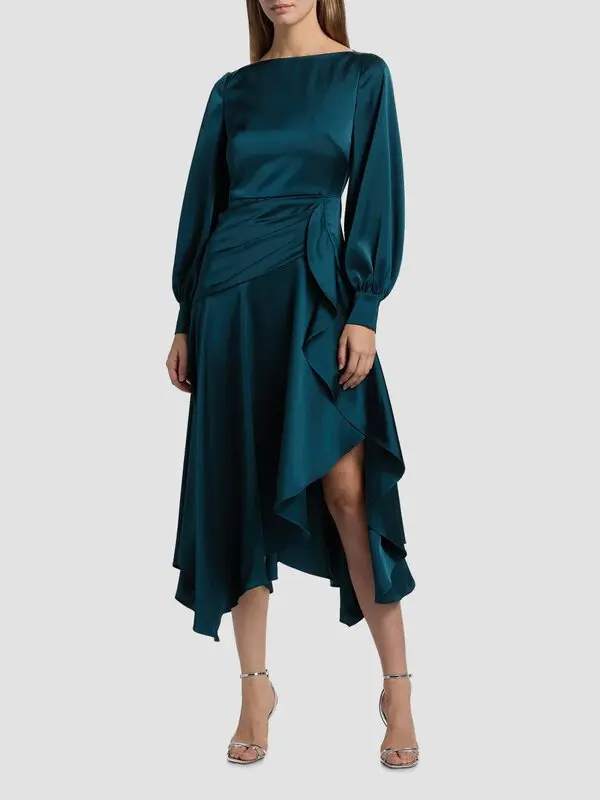 Theia Florence Asymmetric Handkerchief Midi-dress