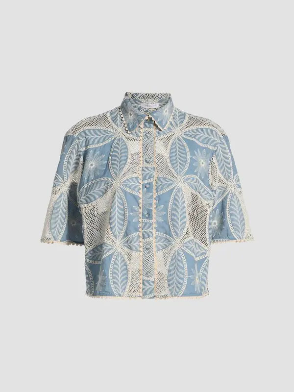 Poupette St Barth Java Embellished Button-front Shirt