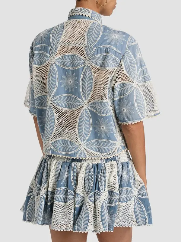 Poupette St Barth Java Embellished Button-front Shirt