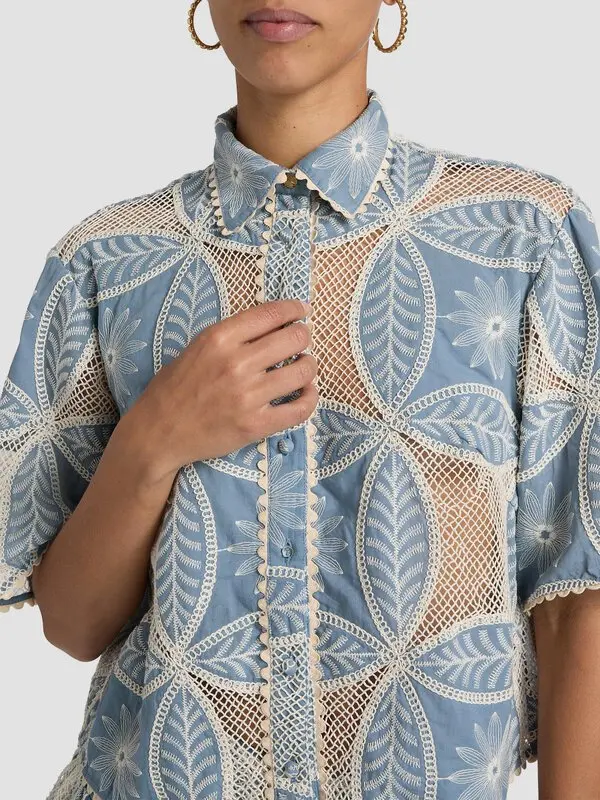 Poupette St Barth Java Embellished Button-front Shirt