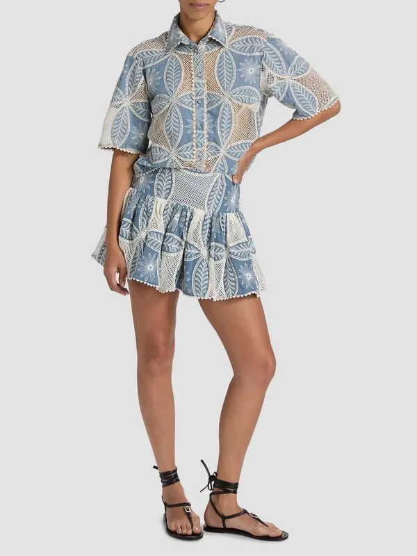 Poupette St Barth Java Embellished Button-front Shirt