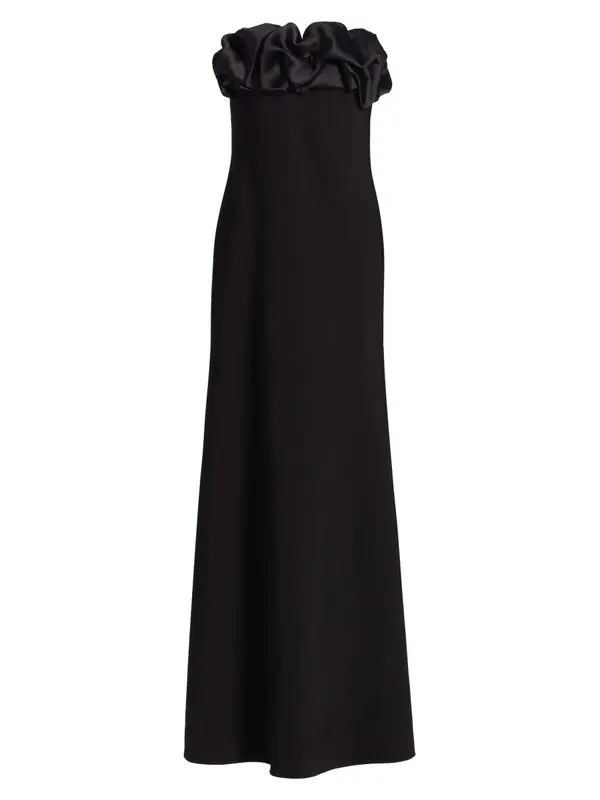 AS IT MAY Eve Crepe & Satin Strapless Gown