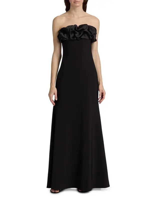 AS IT MAY Eve Crepe & Satin Strapless Gown