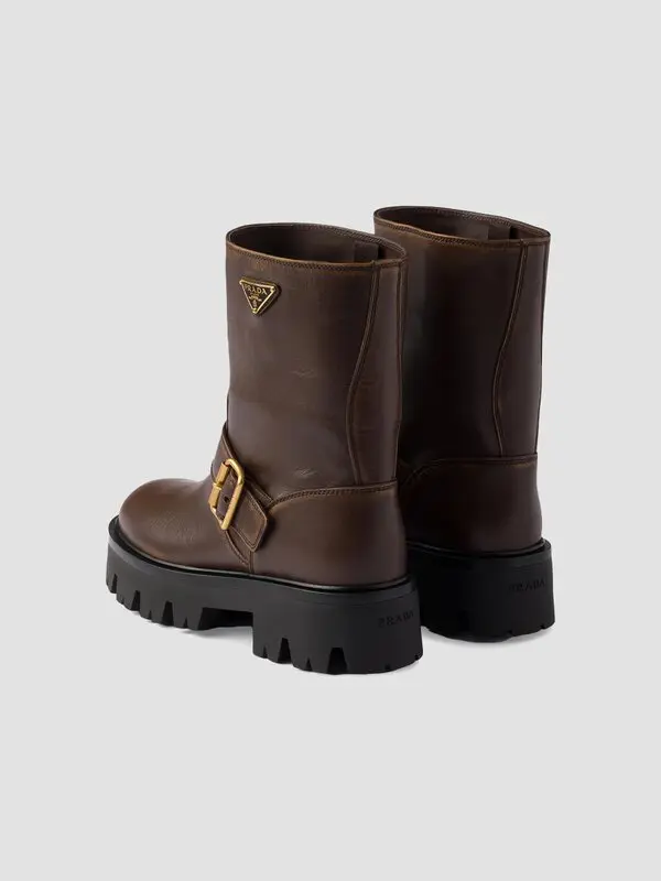 Prada Leather Boots - Brown