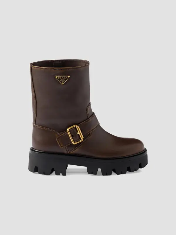 Prada Leather Boots - Brown