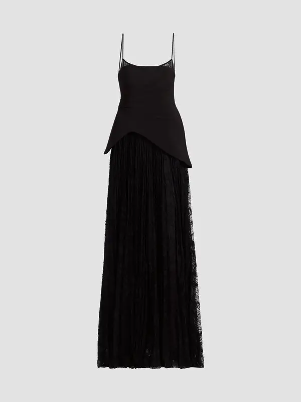 AMUR Leighton Pleated Gown - Black