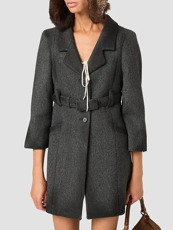 Miu Miu Single-breasted Double Wool Coat - Grey