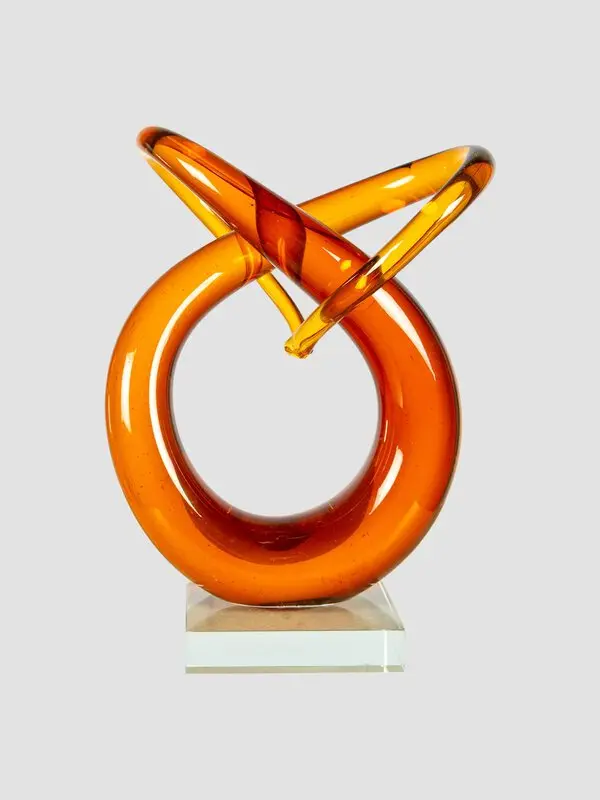 DALE TIFFANY Amber Orbit Glass Sculpture