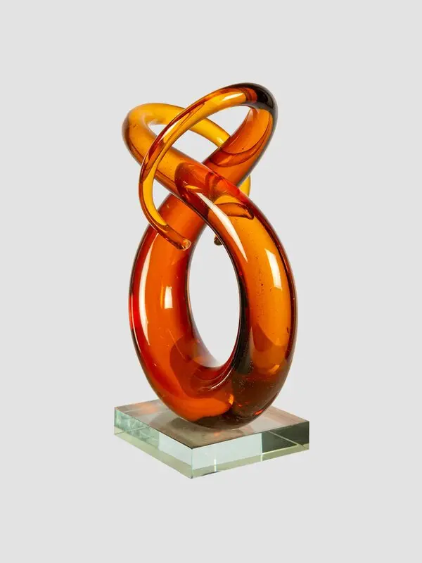 DALE TIFFANY Amber Orbit Glass Sculpture