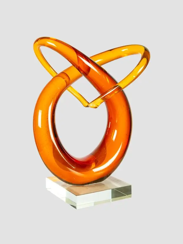 DALE TIFFANY Amber Orbit Glass Sculpture
