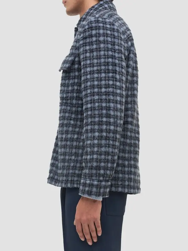 Simkhai Caleb Plaid Fleece Zip-front Shirt Jacket