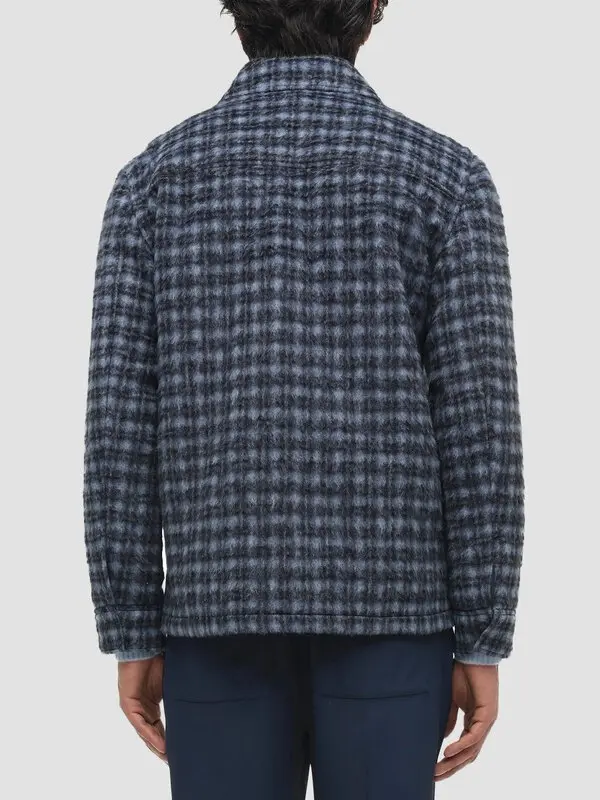 Simkhai Caleb Plaid Fleece Zip-front Shirt Jacket