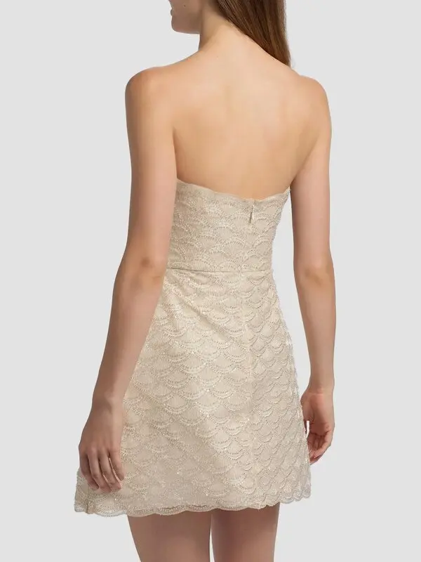 Theia Amanda Embellished Strapless Cocktail Dress