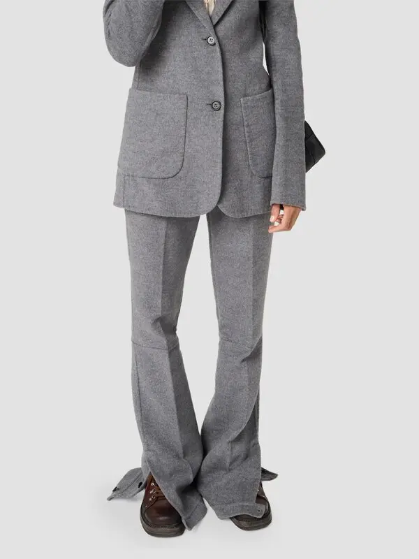 Miu Miu Double Wool Pants - Grey