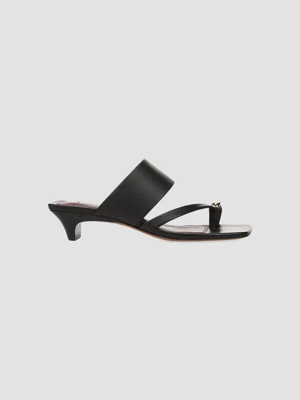 Vince Stacy 40mm Leather Thong Sandals - Black