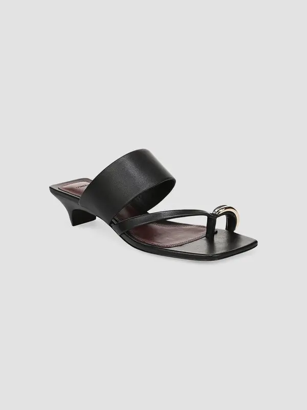 Vince Stacy 40mm Leather Thong Sandals - Black