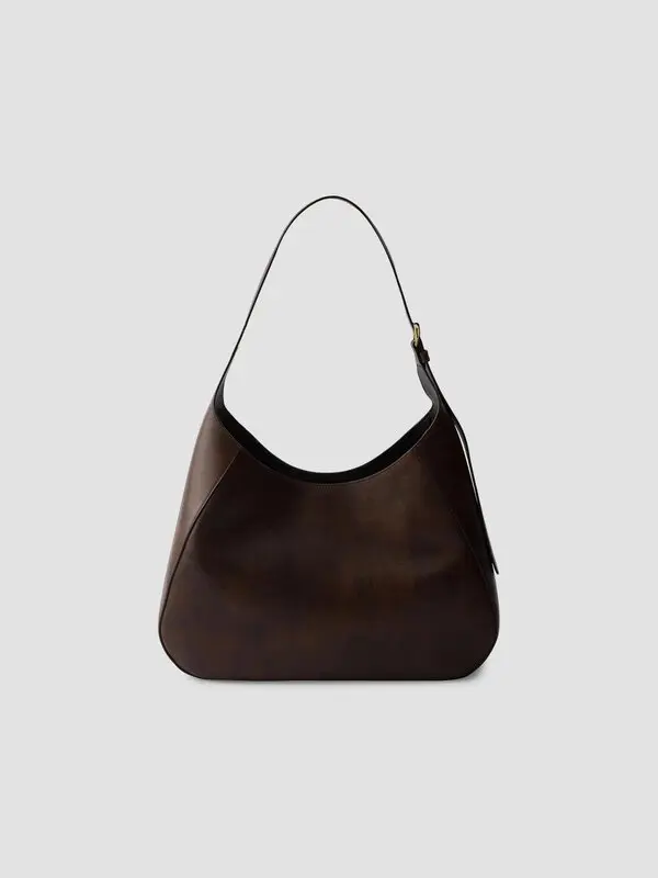 Prada Boogie Large Leather Shoulder Bag - Brown