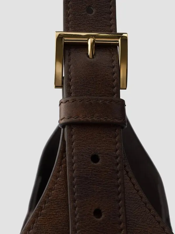 Prada Boogie Large Leather Shoulder Bag - Brown