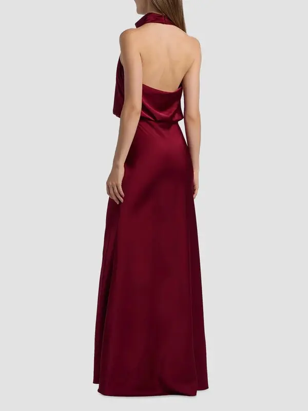 Halston Ada Satin Halter Gown