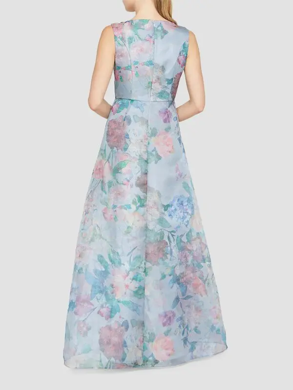 KAY UNGER Merida Floral Organza A-line Gown