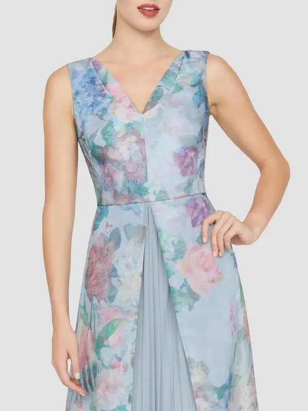 KAY UNGER Merida Floral Organza A-line Gown