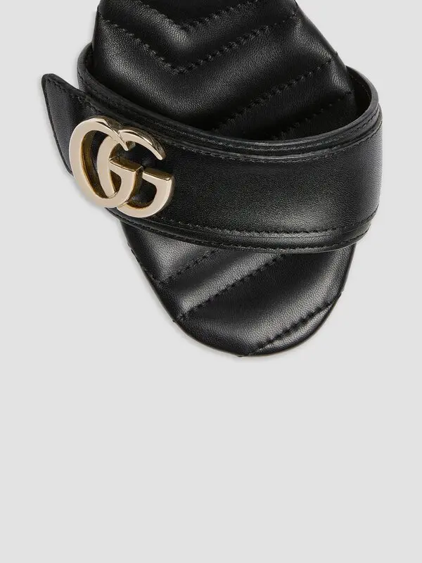 Gucci New Marmont Leather Platform Sandals - Black