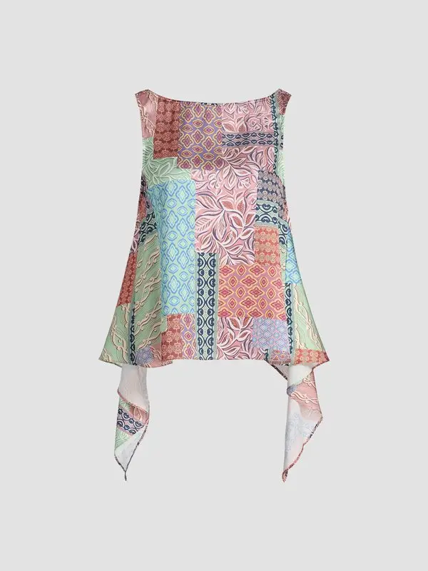 Misa Jana Patchwork-print Top - Oasis Patchwork