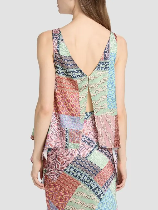 Misa Jana Patchwork-print Top - Oasis Patchwork