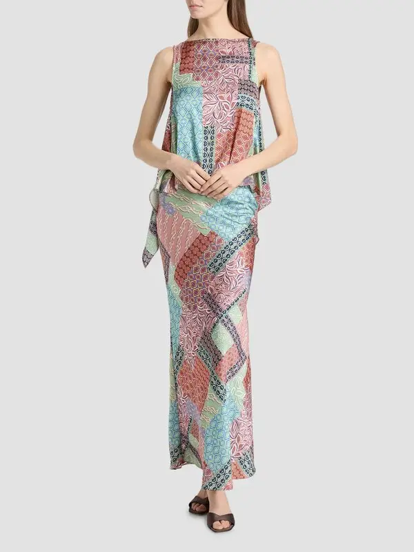 Misa Jana Patchwork-print Top - Oasis Patchwork
