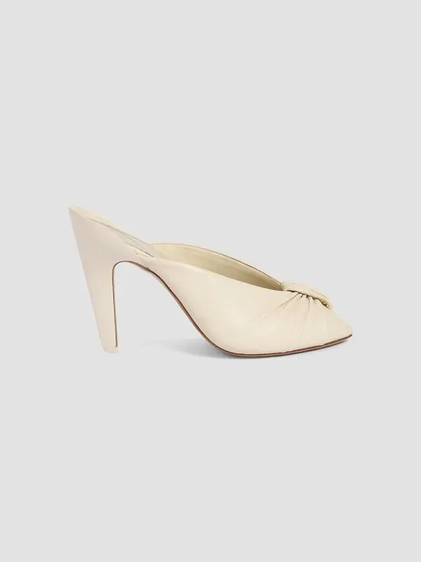 Chloé Suzie Peep-toe Leather Mules - Soft Ivory