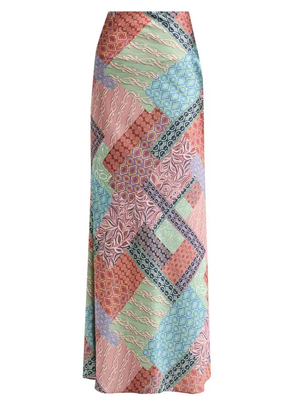 Misa Sienna Printed Bias-cut Maxi Skirt