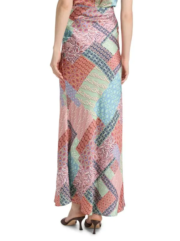 Misa Sienna Printed Bias-cut Maxi Skirt
