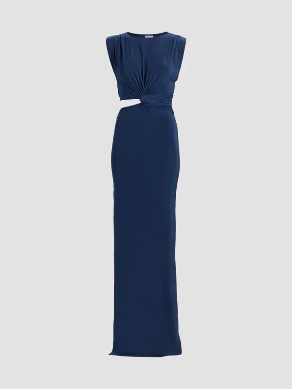 Misa Yvette Draped Cut-out Maxi Dress