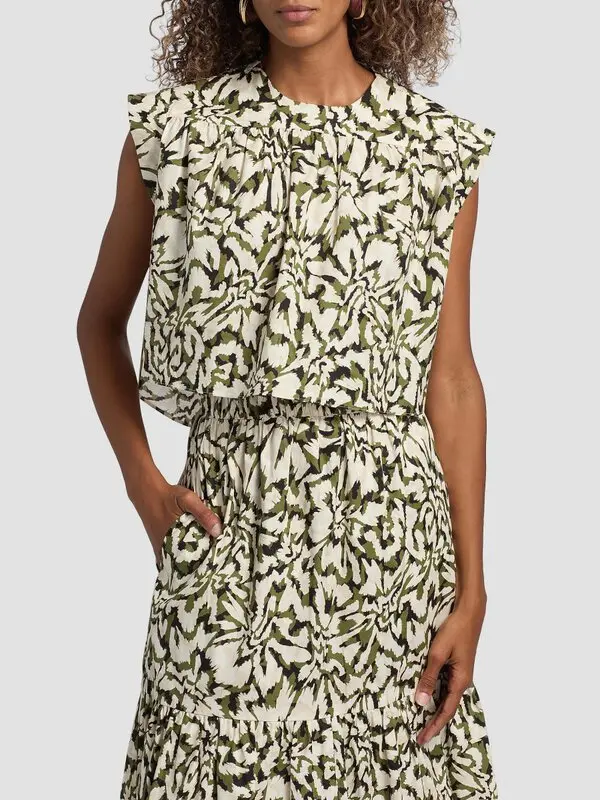 Misa Alina Floral Crop Top