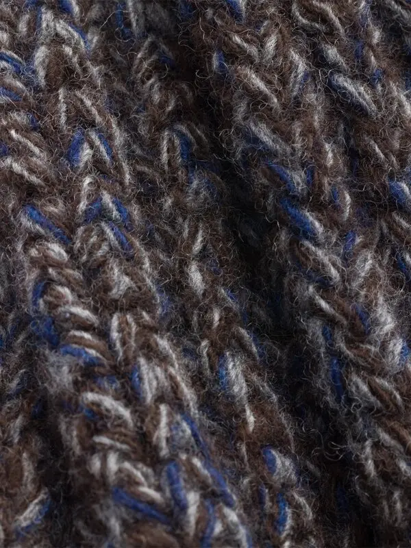 Prada Wool And Mouline Cashmere Scarf - Blue