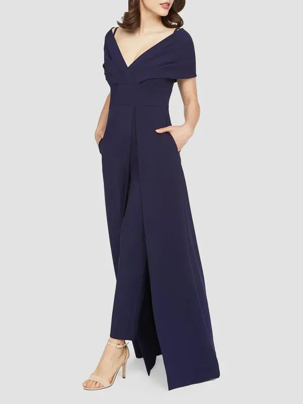 KAY UNGER Irelyn Stretch-crepe Walk-thru Jumpsuit