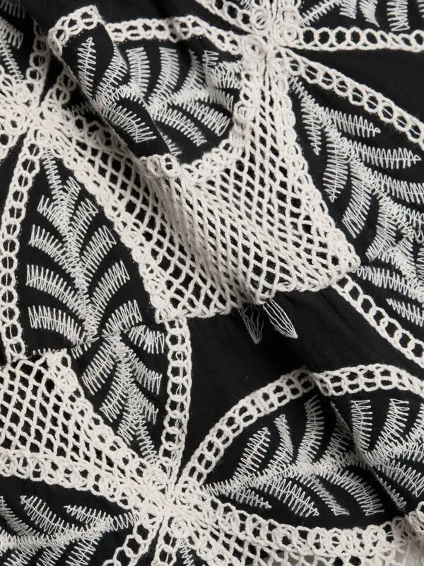 Poupette St Barth Christine Embellished Bandeau Cotton Minidress