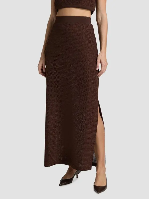 Simkhai Nicky Knit Cover-up Midi-skirt