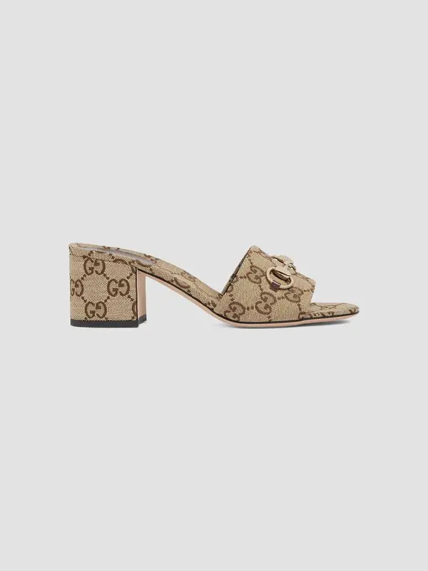 Gucci Siaga 55mm Gg Canvas Sandals - Camel Ebony