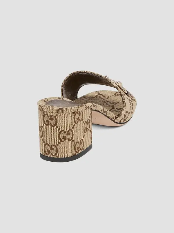Gucci Siaga 55mm Gg Canvas Sandals - Camel Ebony