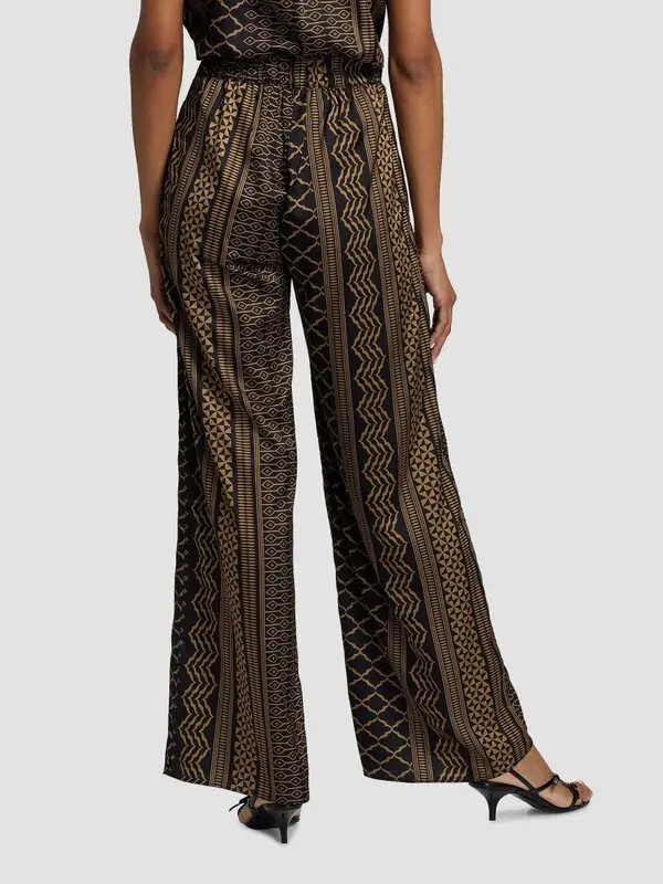 Misa Izzie Geometric-print Wide-leg Pants